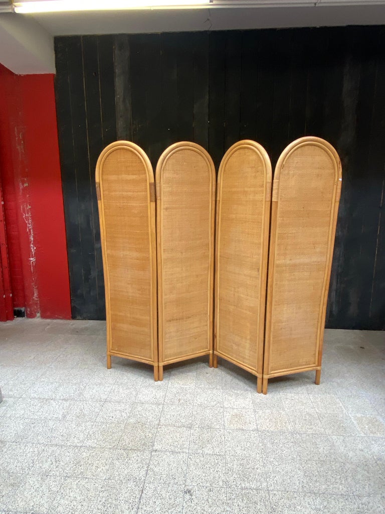 Bamboo and Rattan Screen circa 1970 For Sale at 1stDibs