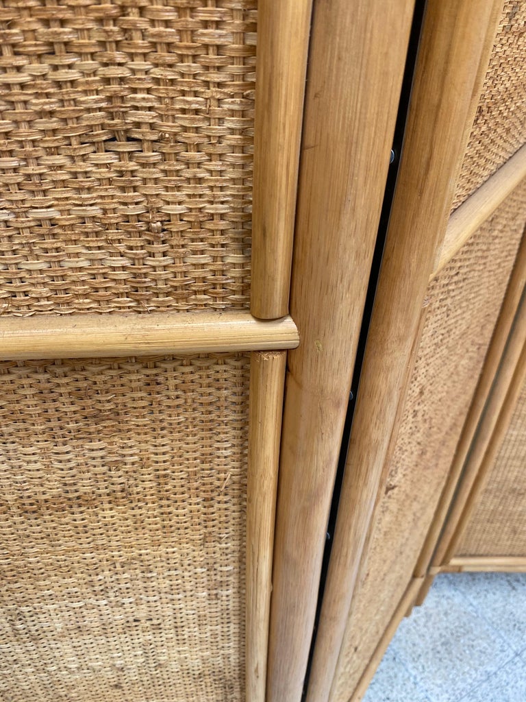 Bamboo and Rattan Screen circa 1970 For Sale at 1stDibs