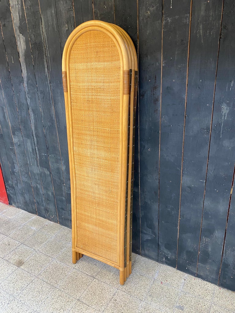 Bamboo and Rattan Screen circa 1970 For Sale at 1stDibs