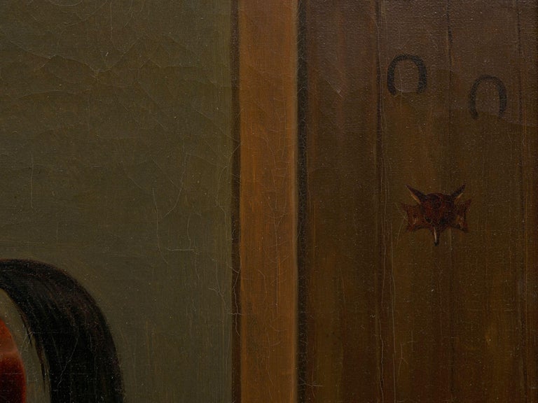 “A Bay Racehorse in Stable” '1832' Antique English Painting by James ...