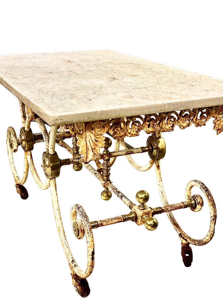 A beautiful 19th century French marble-topped Pastry (or Butcher's ...