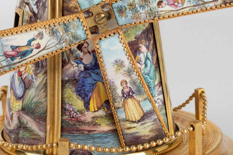 Beautiful Bronze Windmill Music Box For Sale at 1stDibs