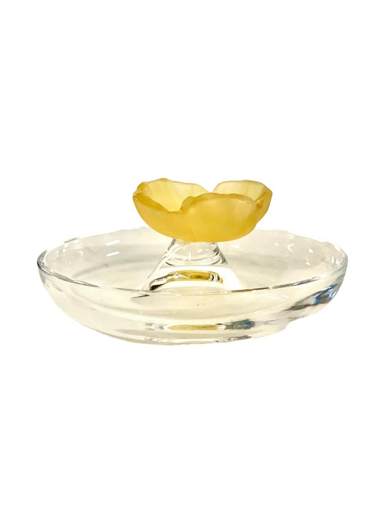 A beautiful crystal trinket or ring dish, made by the French glassmaker ...