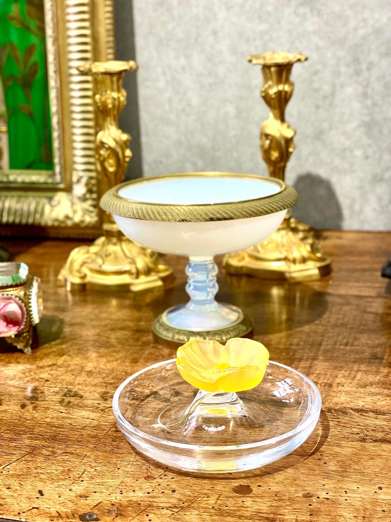 A beautiful crystal trinket or ring dish, made by the French glassmaker ...