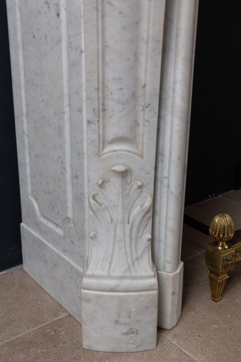 Beautiful French Antique Fireplace in Louis XV Style, Made of Carrara ...