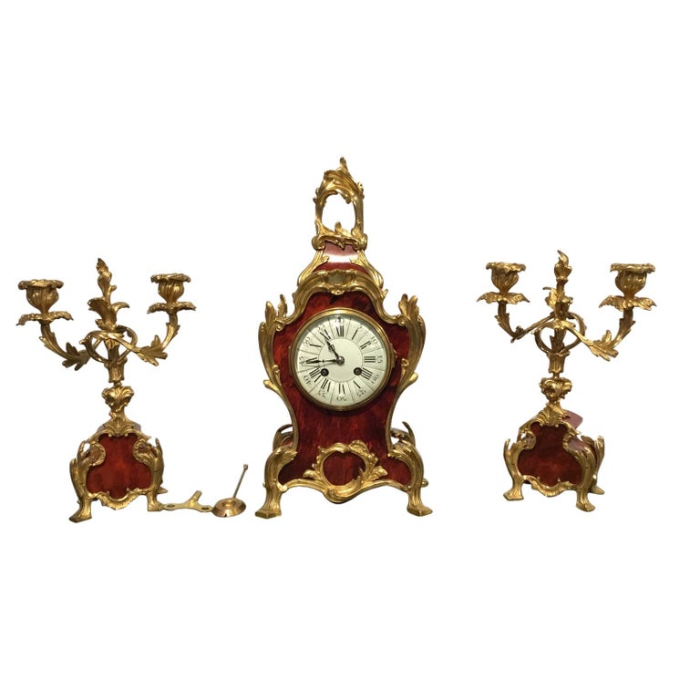Beautiful Late 19th Century French Tortoise Shell and Ormolu Clock ...