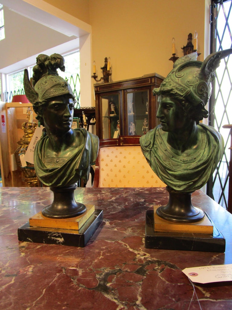 Beautiful Pair of 19th Century Bronze Busts of Apollo and Mercury on ...