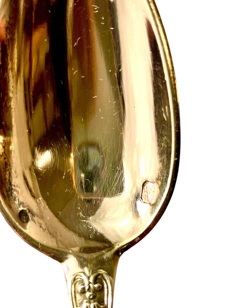 Set of Six French Vermeil Coffee Spoons For Sale at 1stDibs