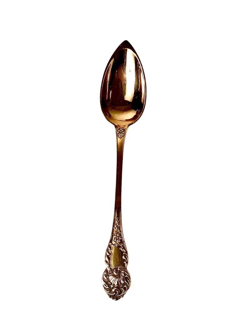 Set of Six French Vermeil Coffee Spoons For Sale at 1stDibs