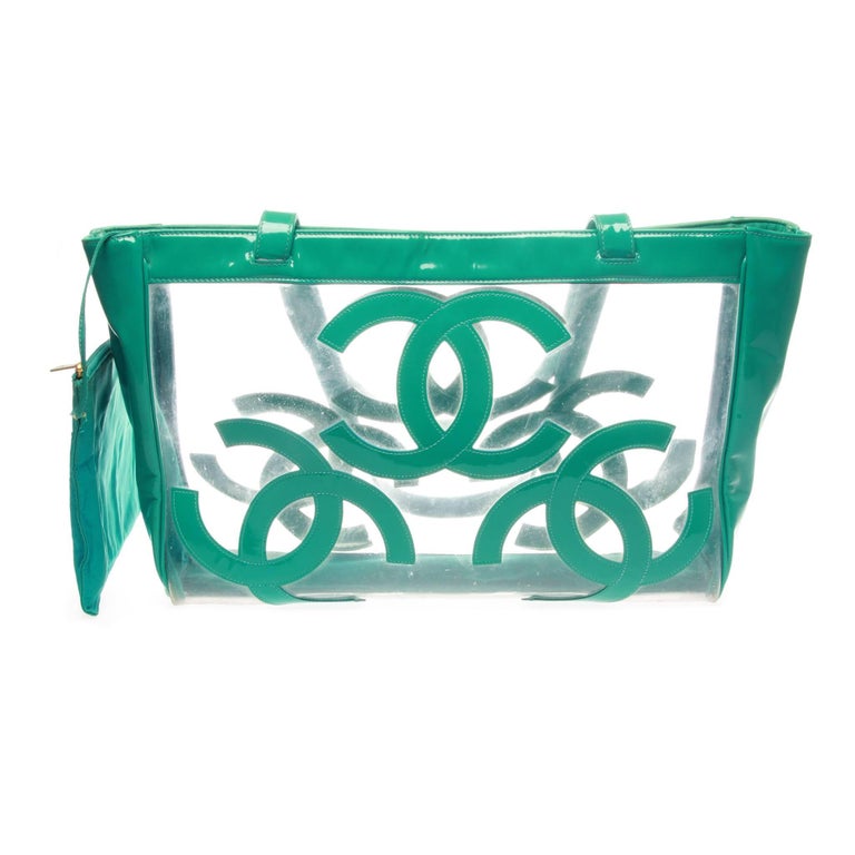 A beautiful vintage clear patent leather Tote by CHANEL at 1stDibs