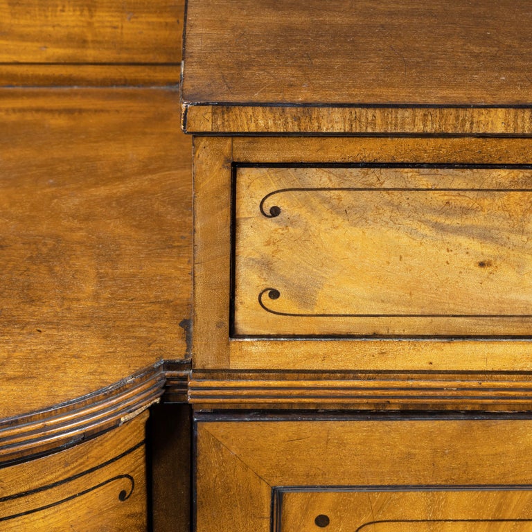 Beautifully Figured Regency Period Sideboard in Three Sections For Sale ...
