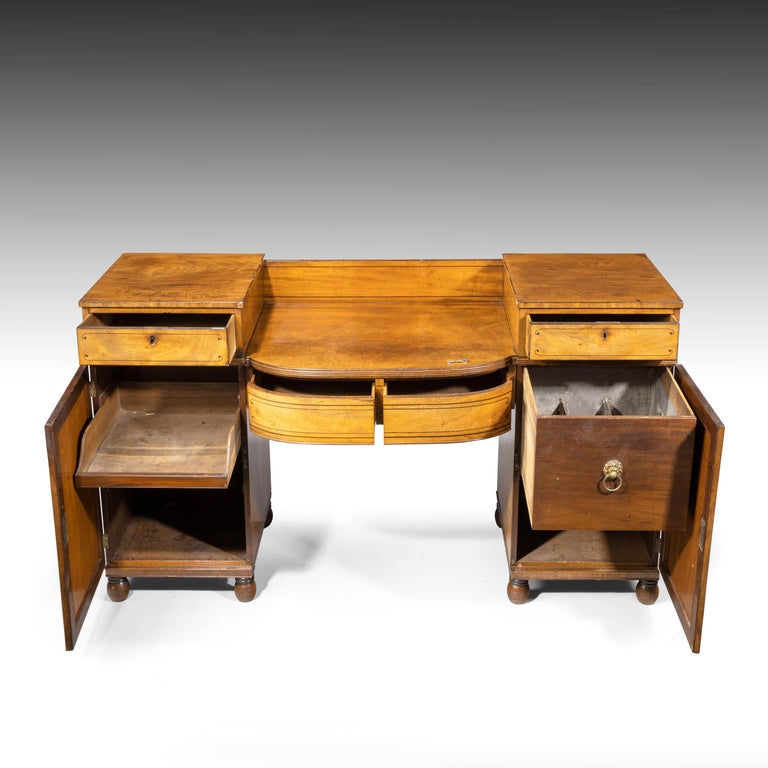 Beautifully Figured Regency Period Sideboard in Three Sections For Sale ...
