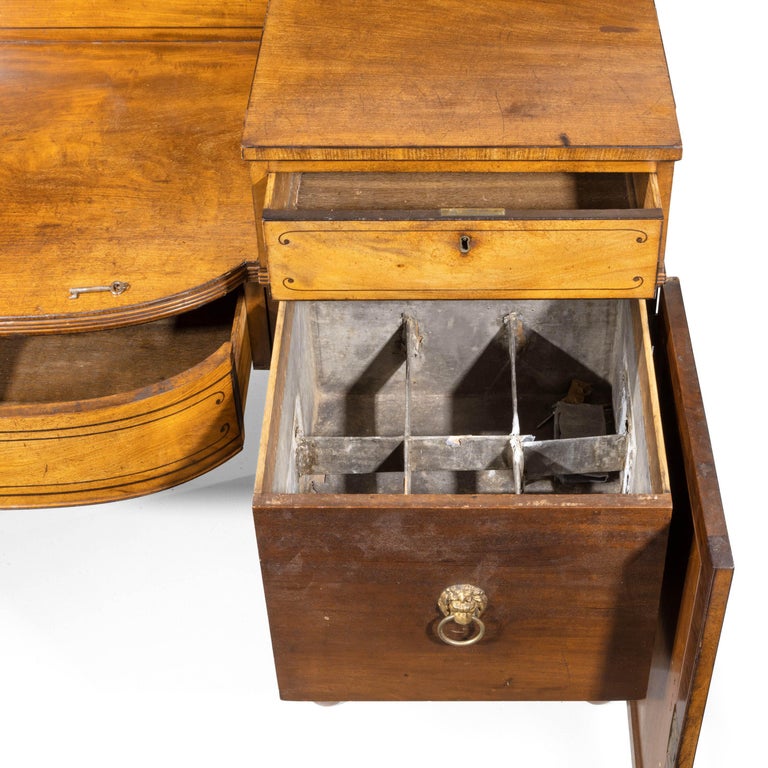 Beautifully Figured Regency Period Sideboard in Three Sections For Sale ...