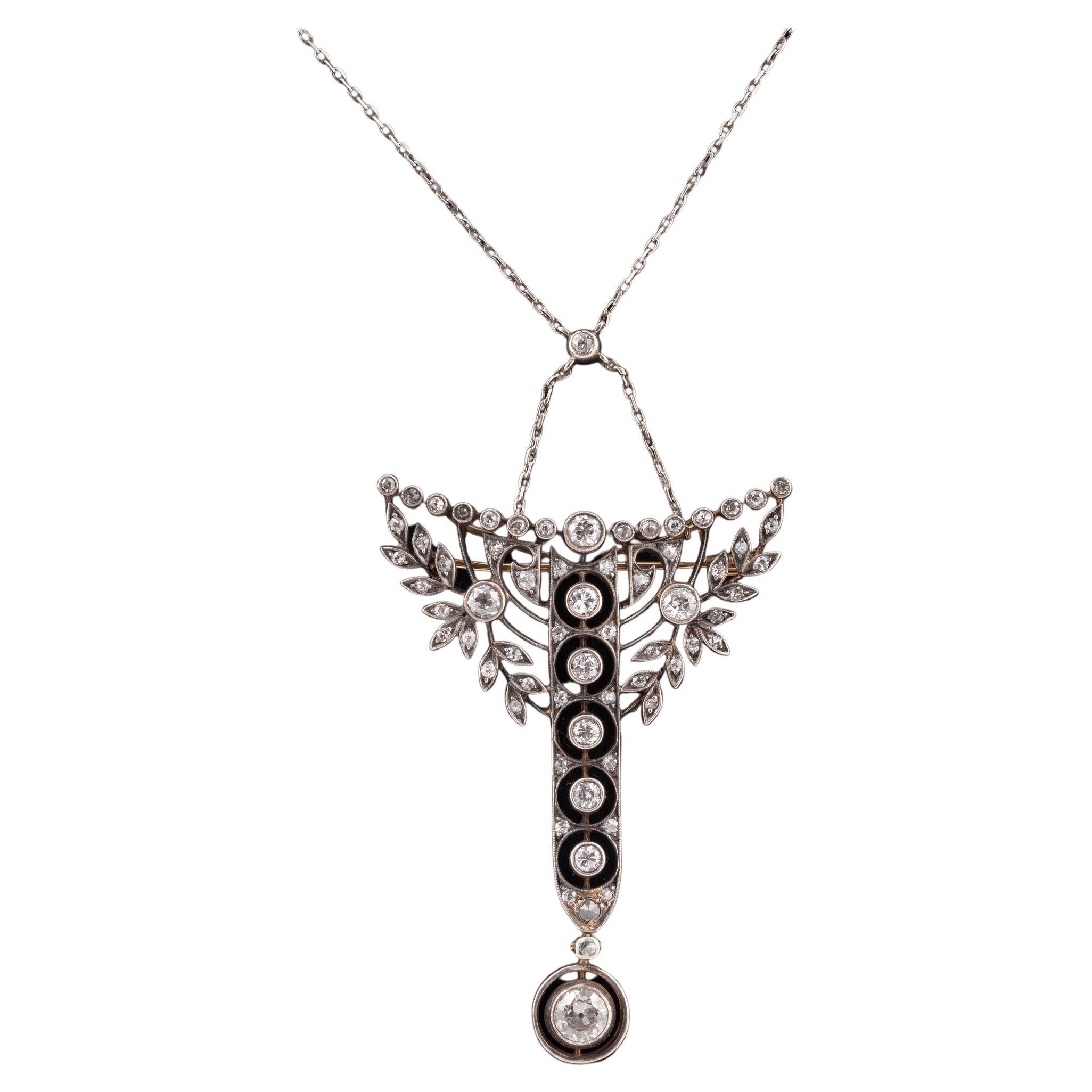 Platinum and spectacle set Diamond Chain Necklace. at 1stDibs