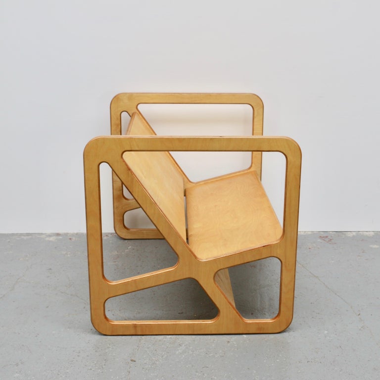 Bench in Varnished Birch. Scandinavia, 1960s For Sale at 1stDibs