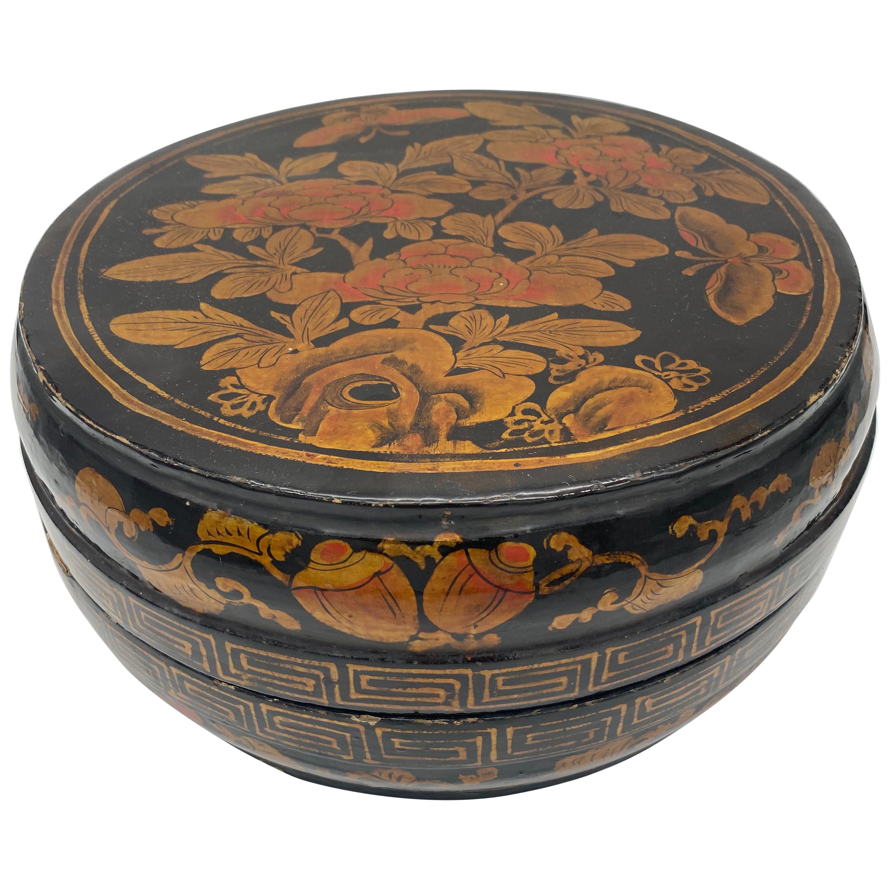 Large Russian Fedoskino Black Lacquer Box, circa 1950 at 1stDibs