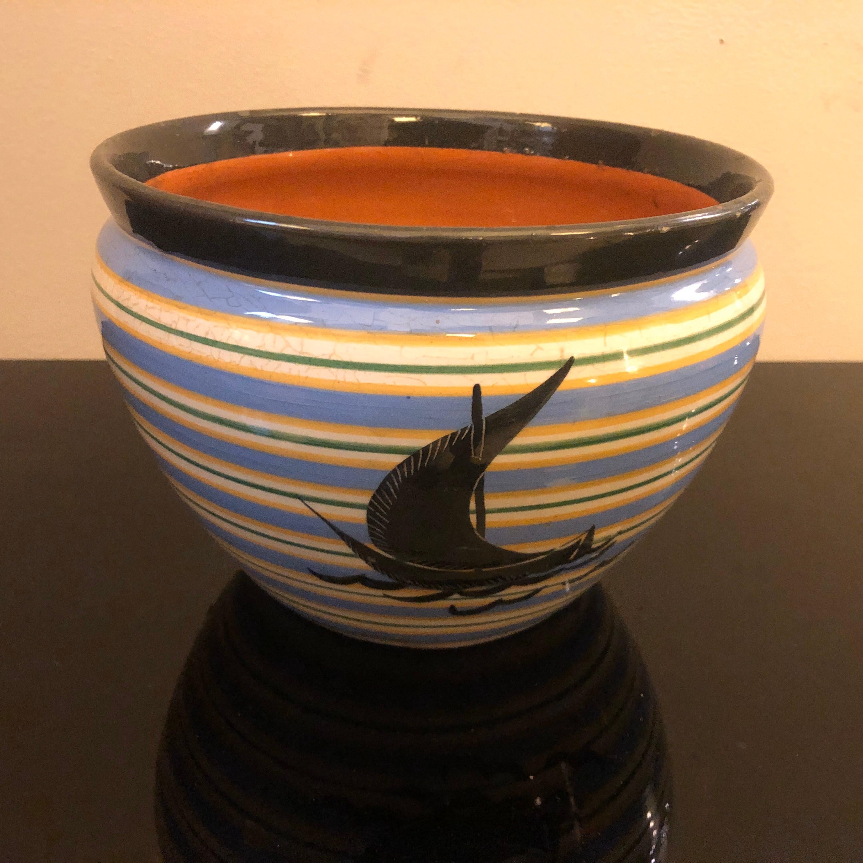 Bini e Carmignani Art Deco Ceramic Italian Vase, circa 1930 at 1stDibs