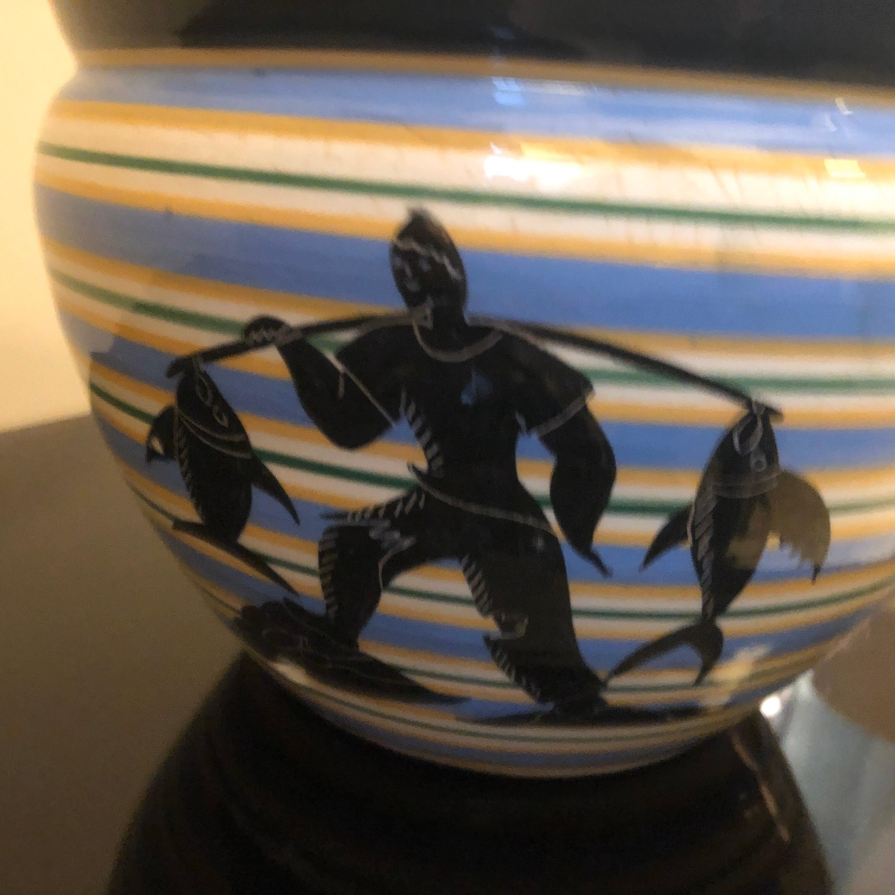 Bini e Carmignani Art Deco Ceramic Italian Vase, circa 1930 at 1stDibs
