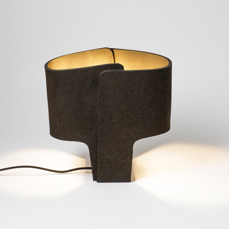 Black Ceramic Table Lamp by Denis Castaing, 2022 For Sale at 1stDibs
