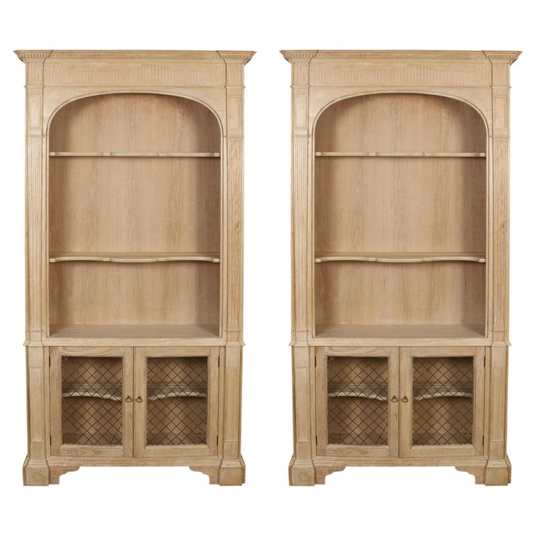 Bleached Mahogany Bookcase by Baker For Sale at 1stDibs