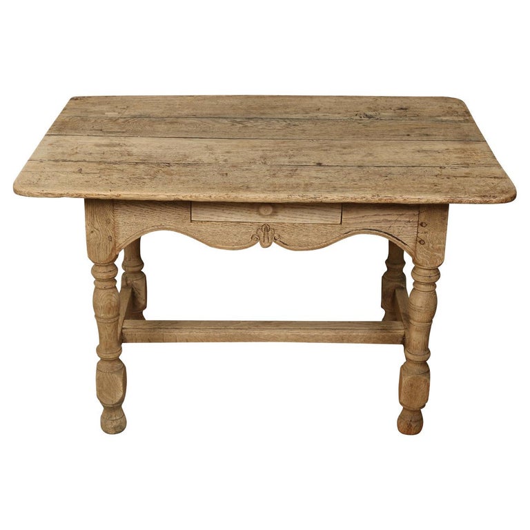 Bleached Oak French Side Table at 1stDibs