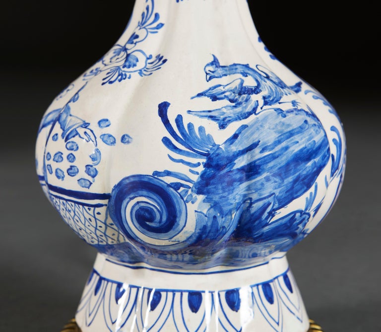 Blue and White Delft Lamp For Sale at 1stDibs