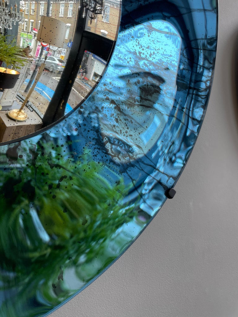 Blue Concave Mirror at 1stDibs