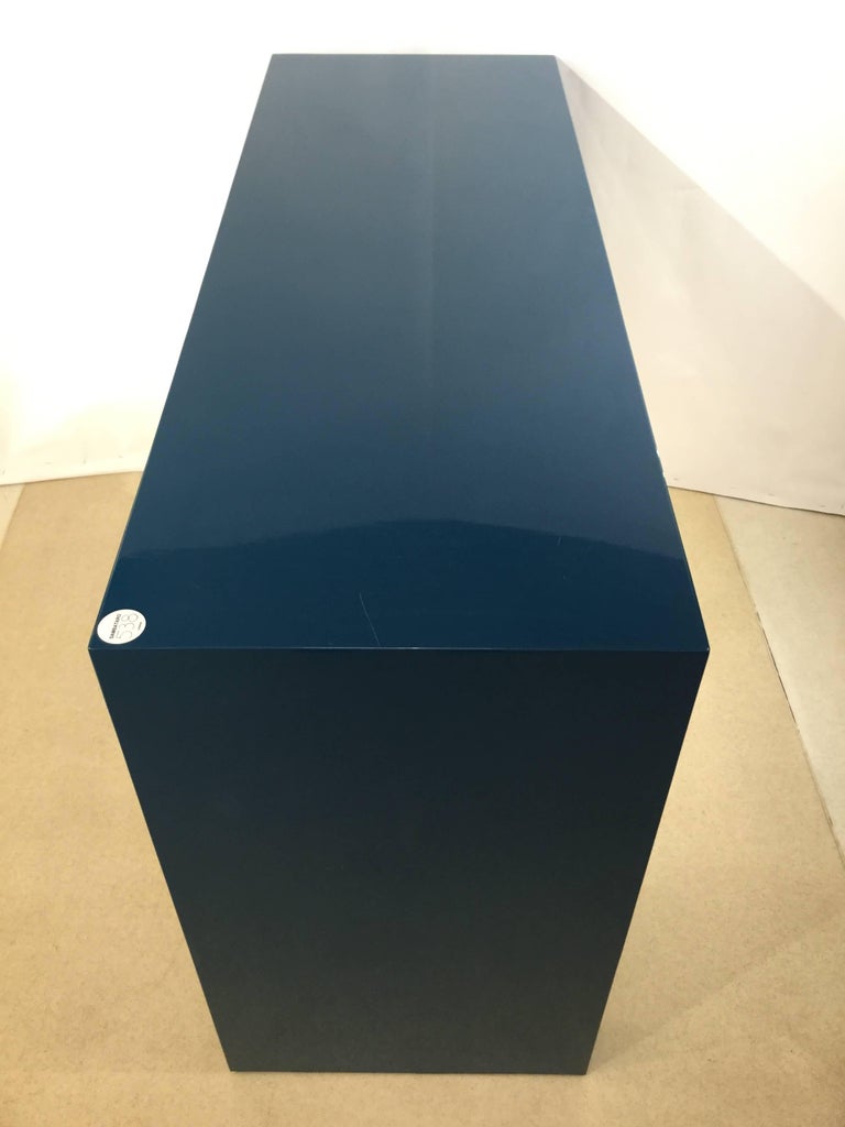Blue Lacquered Console Table, circa 1970 at 1stDibs
