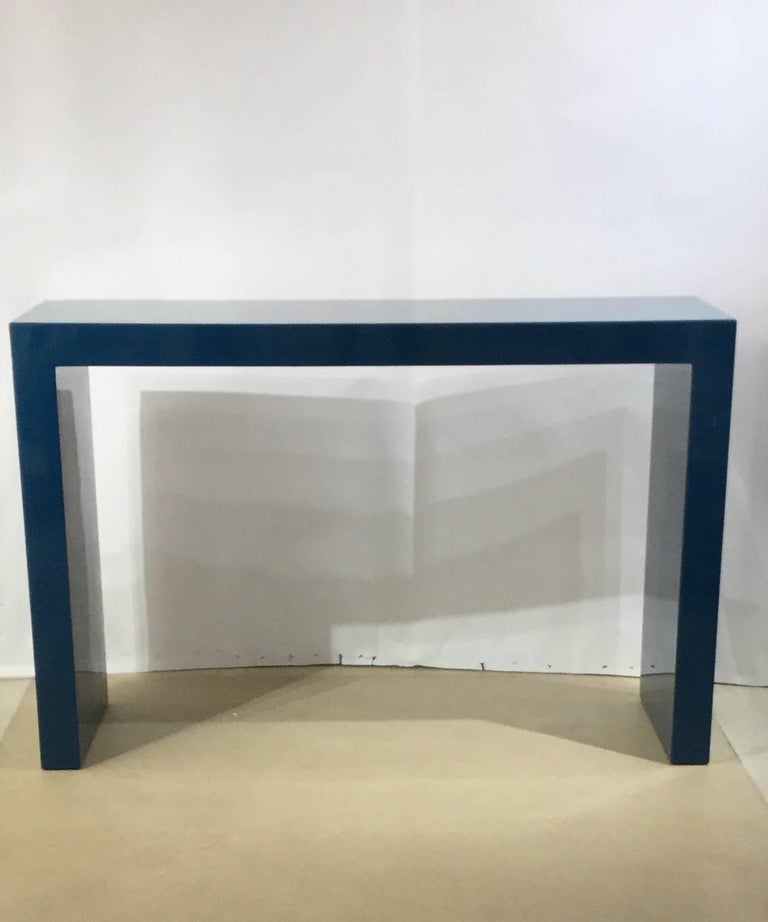 Blue Lacquered Console Table, circa 1970 at 1stDibs