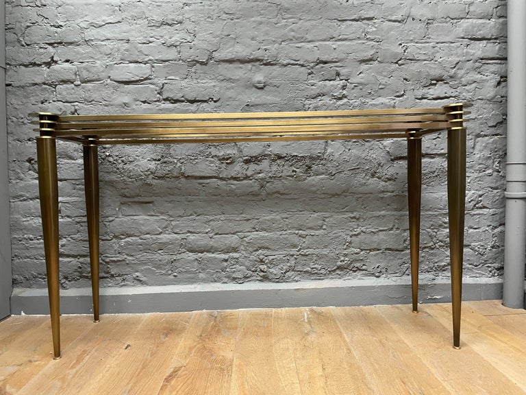Brass Mid Century Style Console Table at 1stDibs