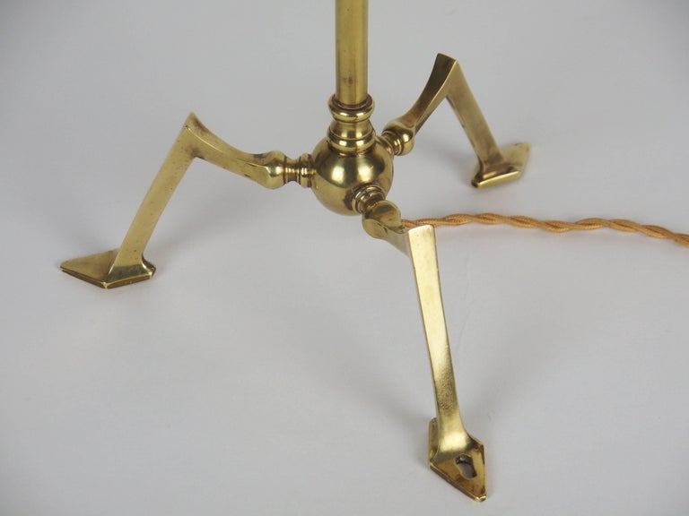 Brass Table Lamp Attributed to W.A.S Benson For Sale at 1stDibs