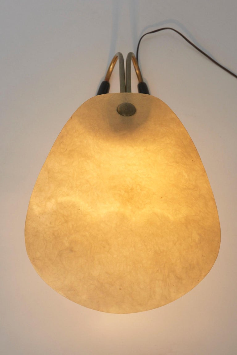 Brass Table Lamp with Fiberglass Shade at 1stDibs