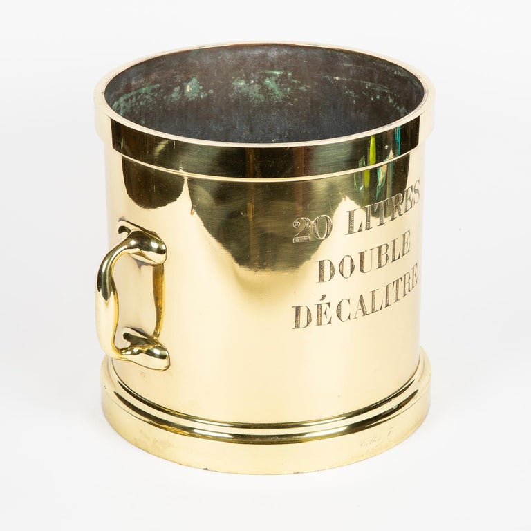 Bronze 20 Litre Double Décalitre Measure by Collot Frères of Paris For ...