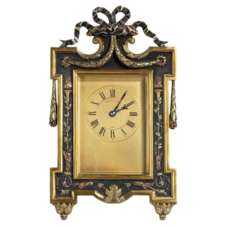 Bronze Easel Clock by Martin Company at 1stDibs