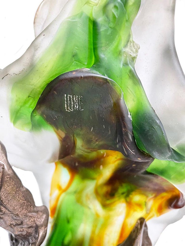 Bronze Sculpture with Glass by Yves Lohe, France at 1stDibs