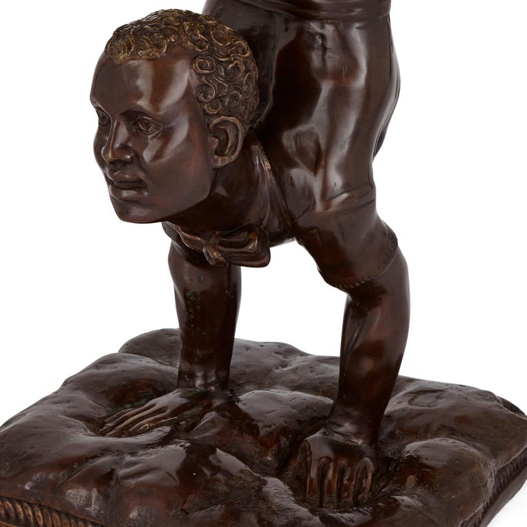 A bronze vide-poche sculptural hall table in acrobat-form For Sale at ...