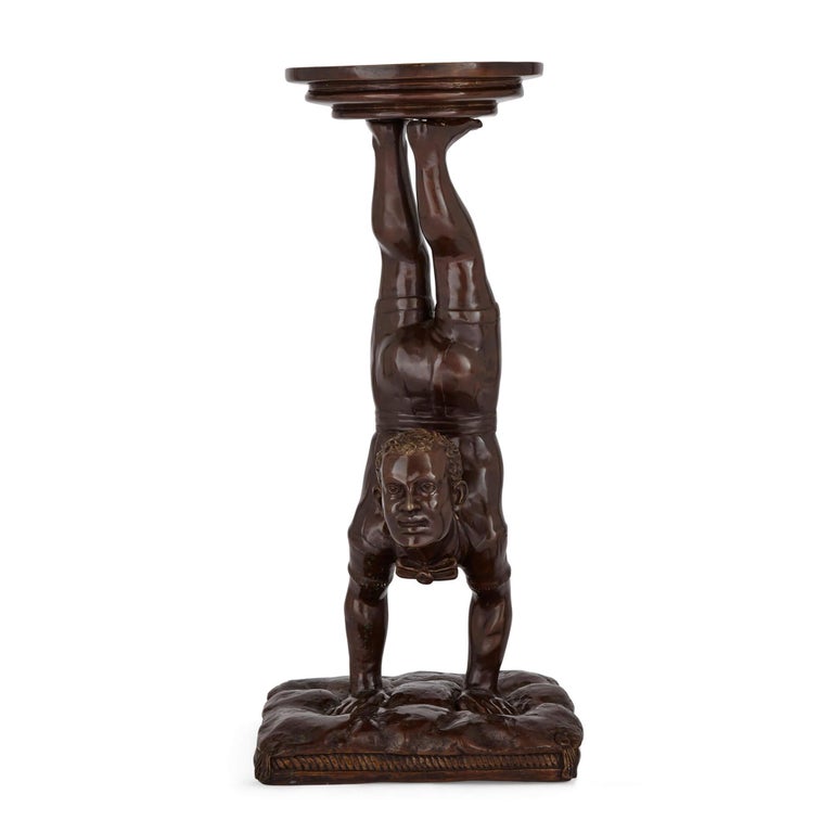 A bronze vide-poche sculptural hall table in acrobat-form For Sale at ...