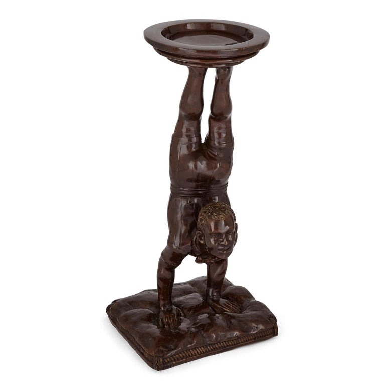 A bronze vide-poche sculptural hall table in acrobat-form For Sale at ...
