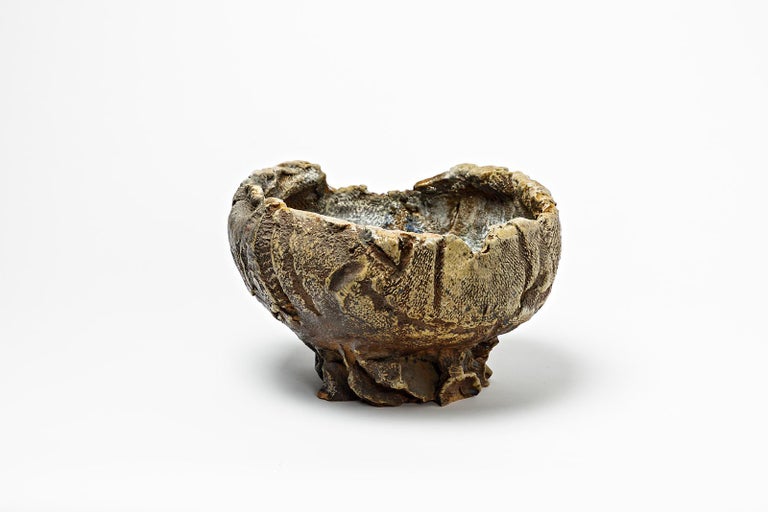 Brutalist Ceramic Cup by Jöelle Deroubaix, La Borne, circa 1970-1980 ...