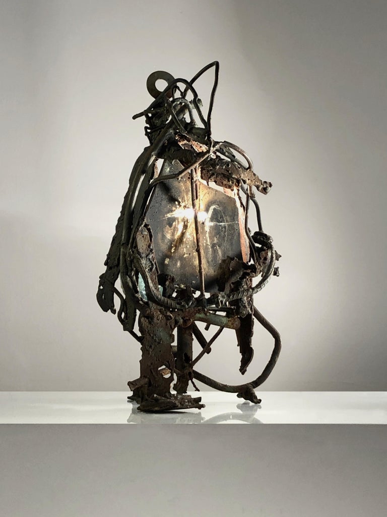 Brutalist Lightning Sculpture, Unique Piece by Contini, France, 1980 ...