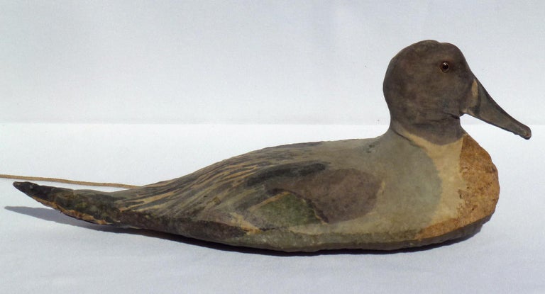 Canvas Duck Decoy with Detailed Painted Decoration and Glass Eyes at ...