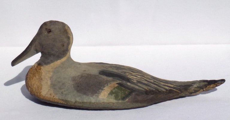 Canvas Duck Decoy with Detailed Painted Decoration and Glass Eyes at ...