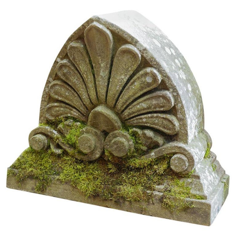 Carved Sandstone Anthemion Pediment at 1stDibs