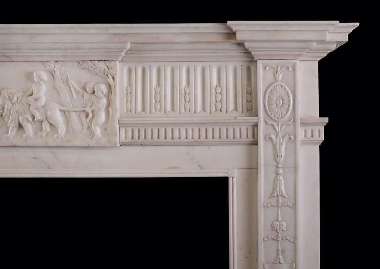 A Carved Statuary Marble Fireplace in the Georgian Style at 1stDibs