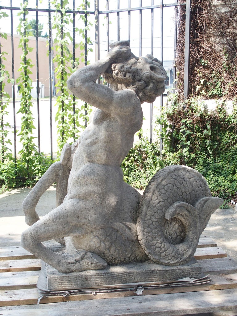 Carved Vicenza Triton Sea Centaur Sculpture or Fountain Element from ...