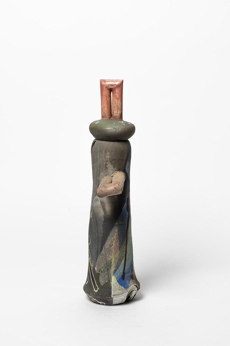 Ceramic Box with Abstract Glaze Decoration by David Miller, circa 1990 ...