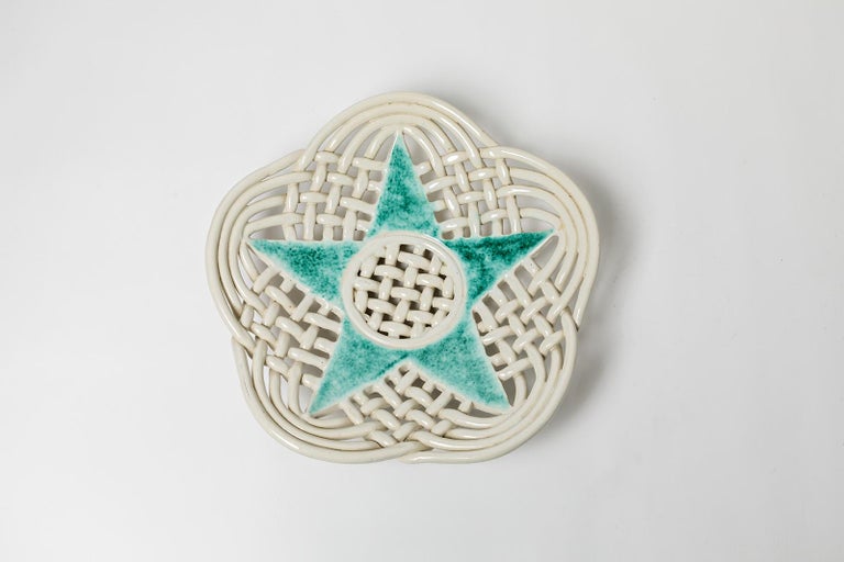 Ceramic Cup by Sainte, Radegonde with White and Green Glazes, circa ...