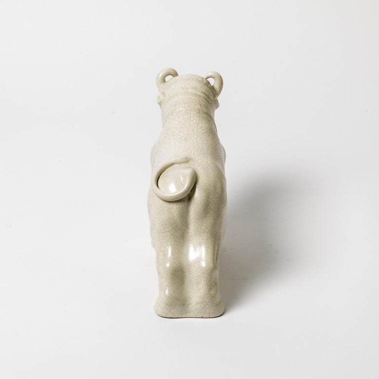 Ceramic Ram with White Glaze Decoration Attributed to Primavera, circa ...