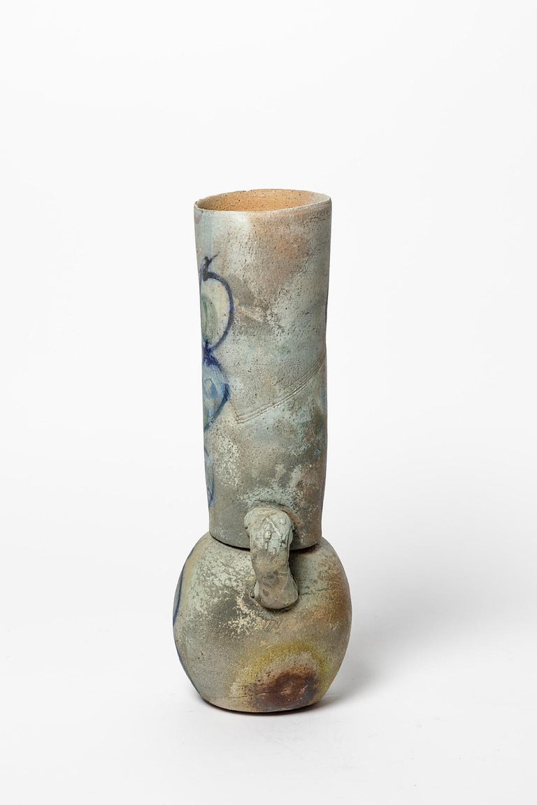Ceramic Vase with Abstract Glaze Decoration by David Miller, circa 1990 ...