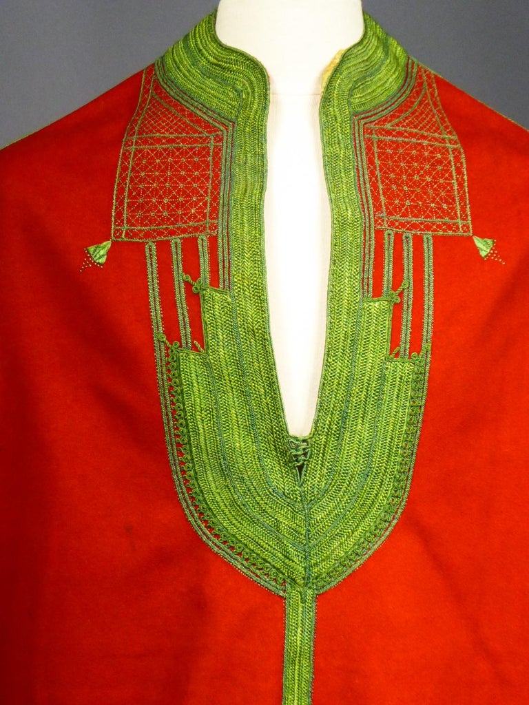A Ceremonial Jebba Tunic in Felt Embroidered with Silk - Tunisia Circa ...